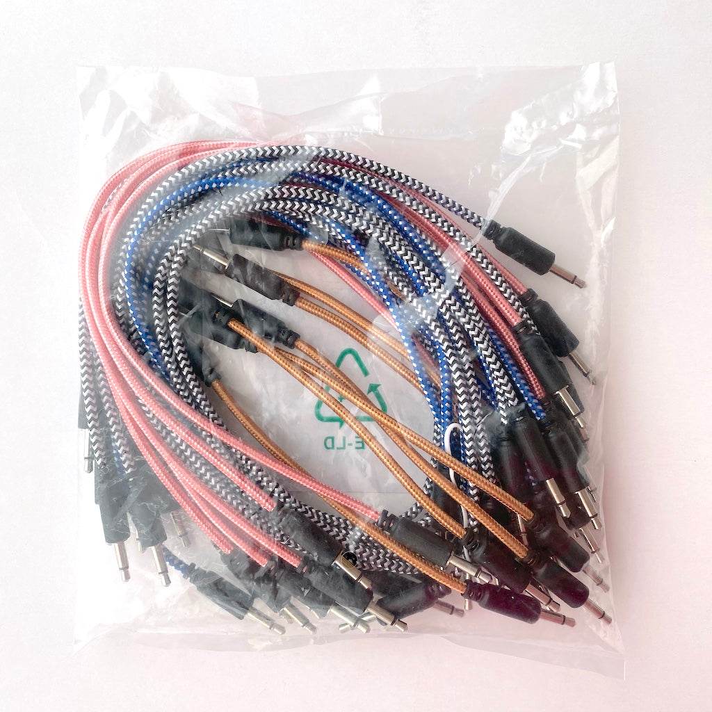 Animato Audio Braided Patch Cables (Set of 20 in bronze 10 cm, blue 30