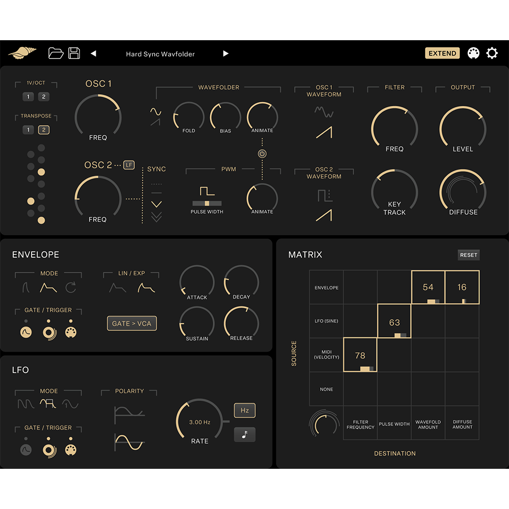 Seashell semi-modular programmable sythnesizer – Animato Audio